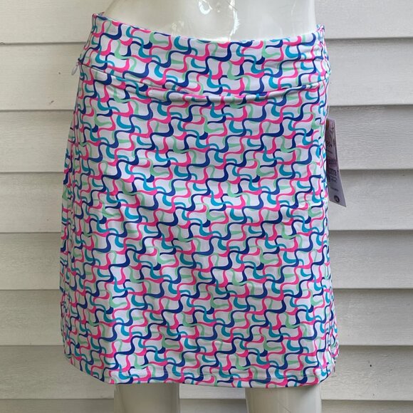 Lulu-B | Shorts | Lulub Ladies White Abstract Print Pull On Zip Skort ...